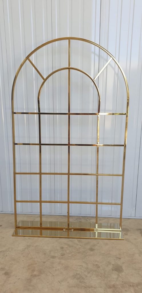 French Window Gold Arch - Finestra - Hazel Events - Prop Hire Melbourne