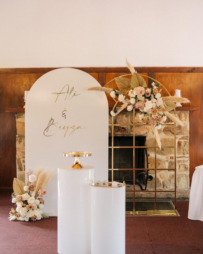 French Window Gold Arch - Finestra - Hazel Events - Prop Hire Melbourne