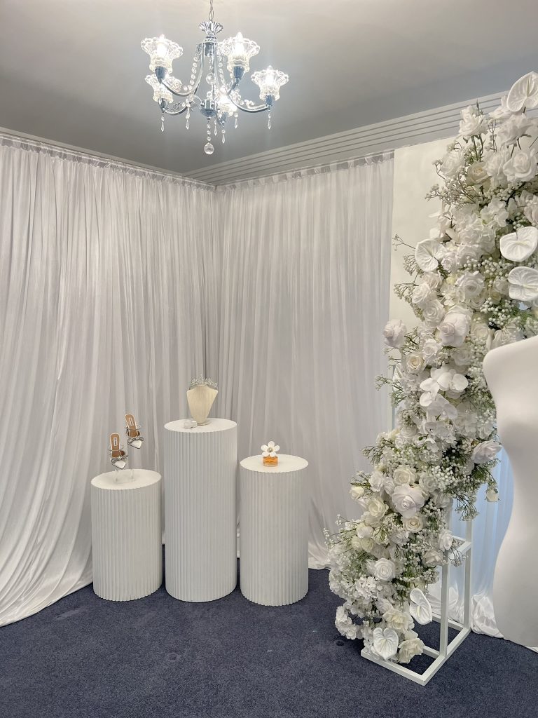 White Ripple Plinths - Hazel Events - Prop Hire Melbourne